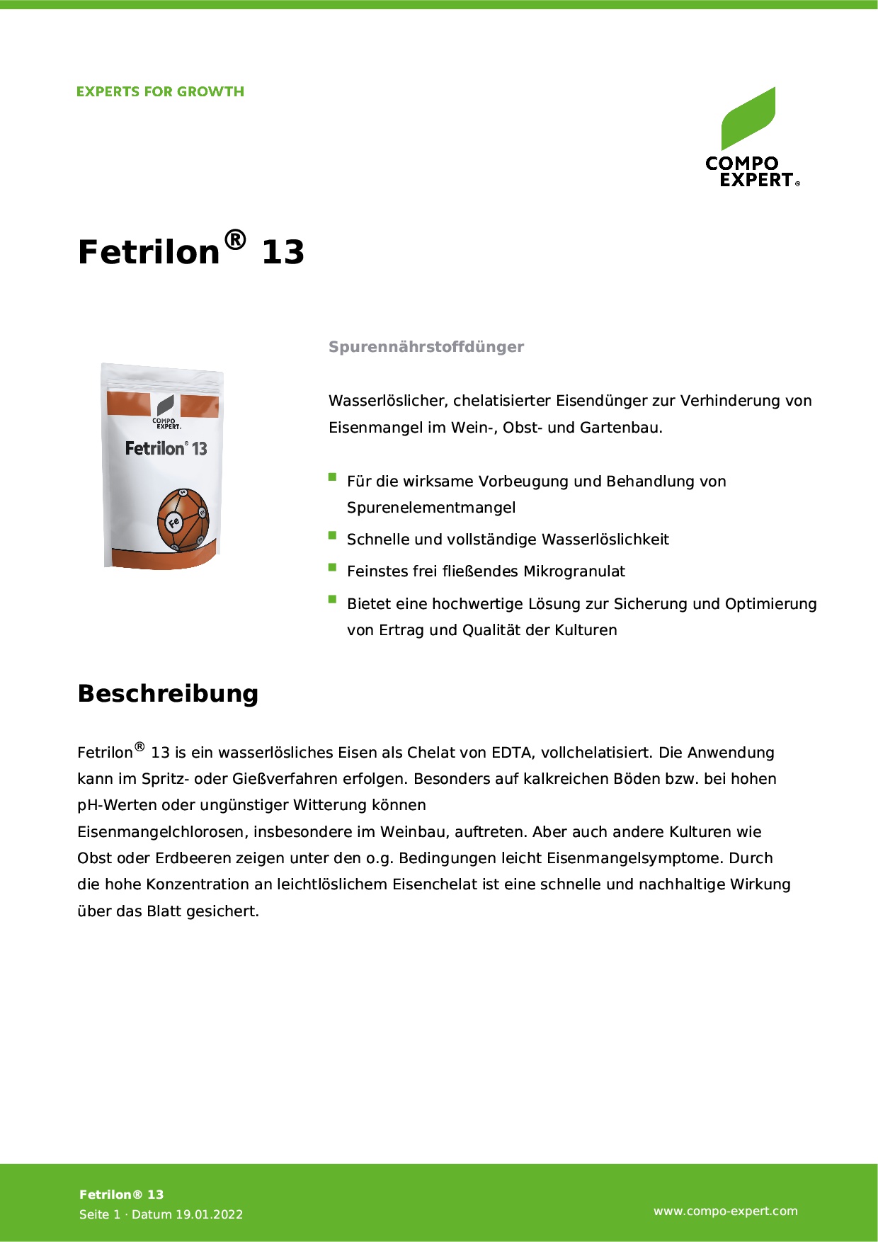 Dünger spezial: COMPO Expert Fetrilon Eisenchelat 13% 1 kg